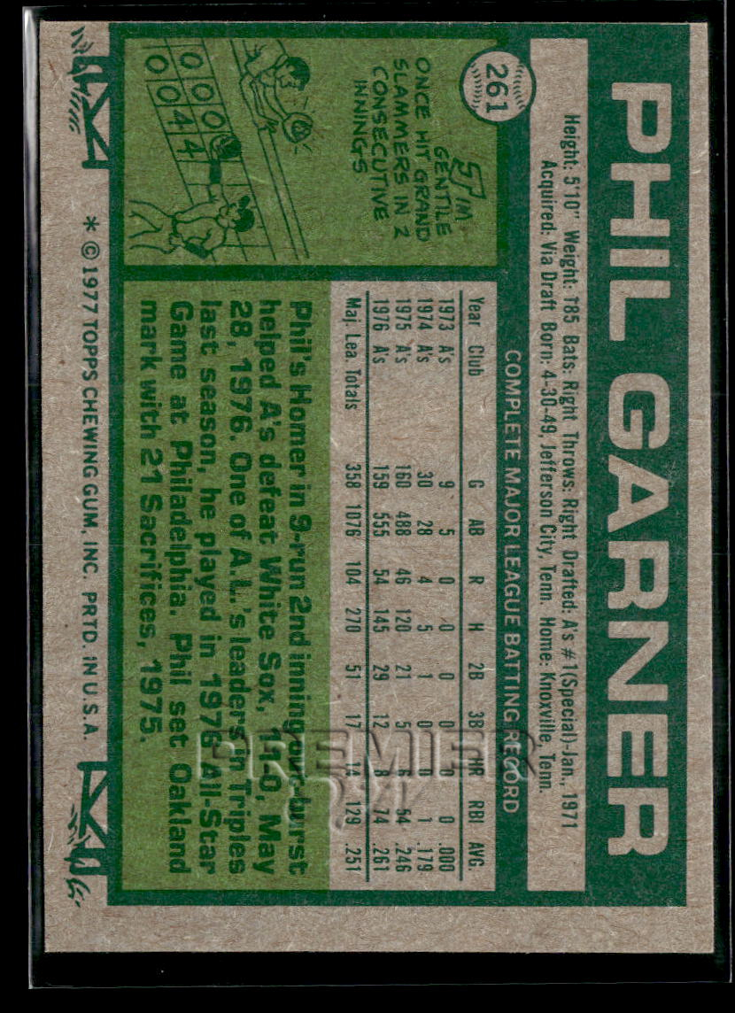 1977 Topps #261 Phil Garner - Premier OJV