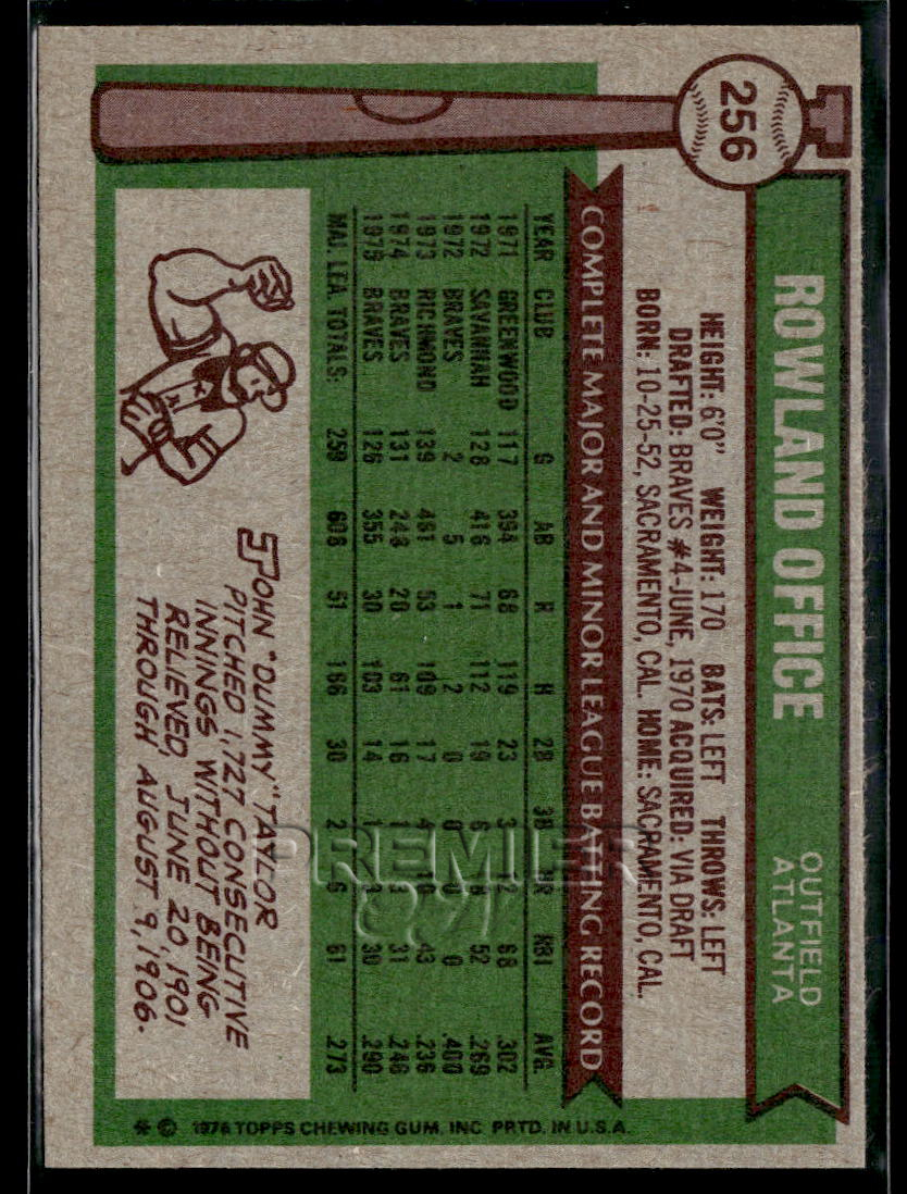1976 Topps #256 Rowland Office - Premier OJV
